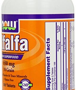 Now Foods Alfalfa 650 mg - 500 Tabs 2 Pack