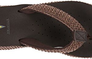 Volatile Womens Flip Flop Wedge Sandal, Brown, 9 B US