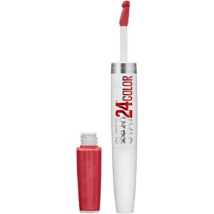 maybelline new york super stay 24, 2-step liquid lipstick makeup, long lasting highly pigmented color with moisturizing balm, continuous coral, coral pink, 1 count