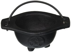 new age imports inc. small pentagram cast iron cauldron, 3 inches diameter