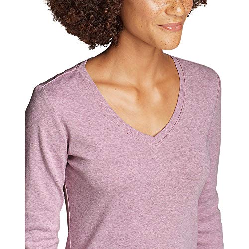 Eddie Bauer Women's Favorite Long-Sleeve V-Neck T-Shirt, White, Medium