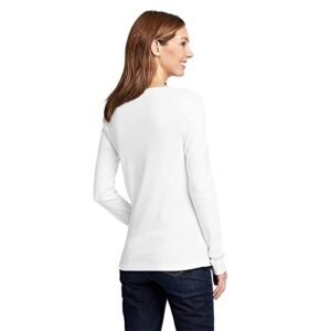 Eddie Bauer Women's Favorite Long-Sleeve V-Neck T-Shirt, White, Medium