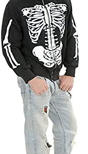 Men's Skeleton Sweatshirt Hoodie (Small/Black)