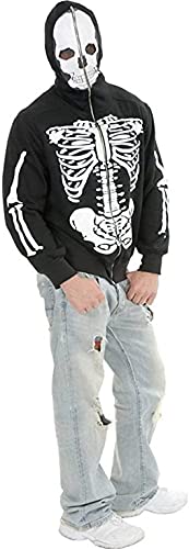 Men's Skeleton Sweatshirt Hoodie (Small/Black)