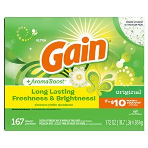 Gain Powder Laundry Detergent for Regular and HE Washers, Original Scent, 172 ounces (Packaging May Vary)