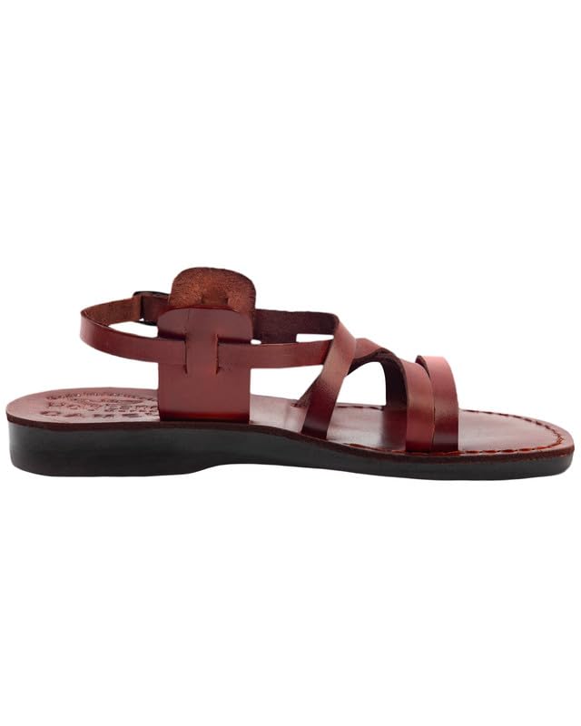 Holy Land Market Unisex Adults/Children Genuine Leather Biblical Sandals/Flip Flops/Slides/Slippers (Jesus - Yashua) Yashua Style II