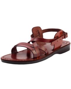 holy land market unisex adults/children genuine leather biblical sandals/flip flops/slides/slippers (jesus - yashua) yashua style ii