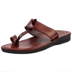 holy land market unisex adults/children genuine leather biblical sandals/flip flops/slides/slippers (jesus - yashua) nazareth style