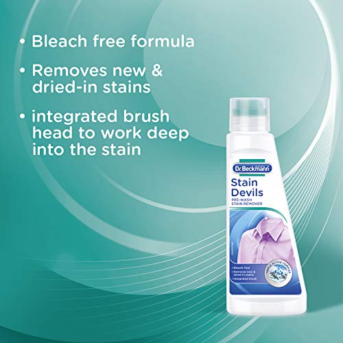 Dr. Beckmann Devil Pre Wash Stain Remover | Removes toughest stains quickly | Bleach free product | Includes applicator brush | 250 ml (Pack of 1)