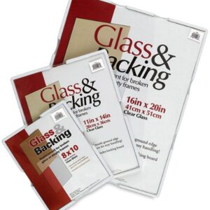 MCS Glass And Backing Kit, Smooth Ground Edge Glass With Corrugated Backing Board, For 8x10" Photo.