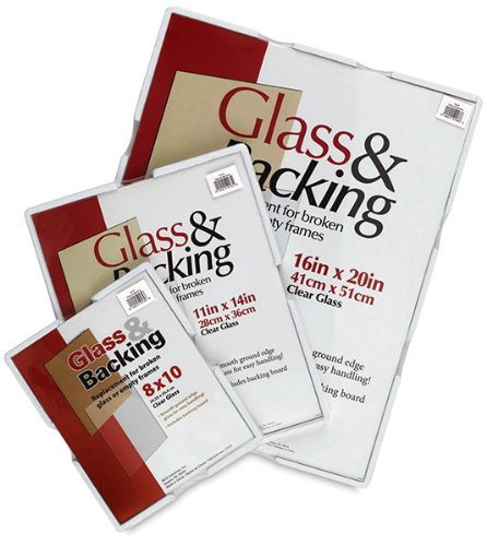 MCS Glass And Backing Kit, Smooth Ground Edge Glass With Corrugated Backing Board, For 8x10" Photo.