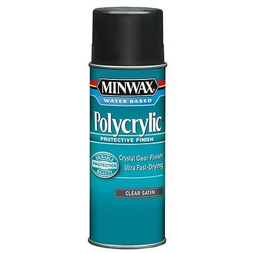 Minwax 33333000 Polycrylic Protective Finish Spray for Wood, Clear Satin, 11.5 oz. Aerosol Can