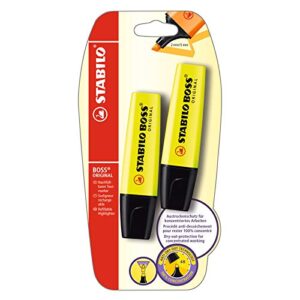 highlighter - stabilo boss original yellow pack of 2 (b-10422-10)