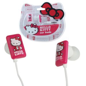 hello kitty earbuds - white/pink (11409-hk)