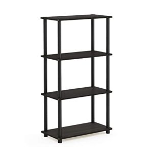 furinno (99557ex/bk) turn-n-tube 4-tier multipurpose shelf display rack - espresso/black