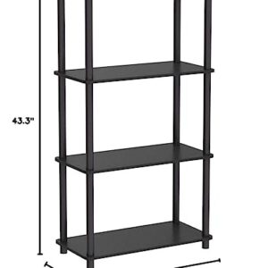 Furinno (99557EX/BK) Turn-N-Tube 4-Tier Multipurpose Shelf Display Rack - Espresso/Black