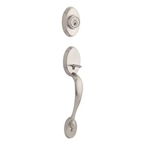 kwikset chelsea single cylinder handleset w/juno knob featuring smartkey in satin nickel - 98001-369