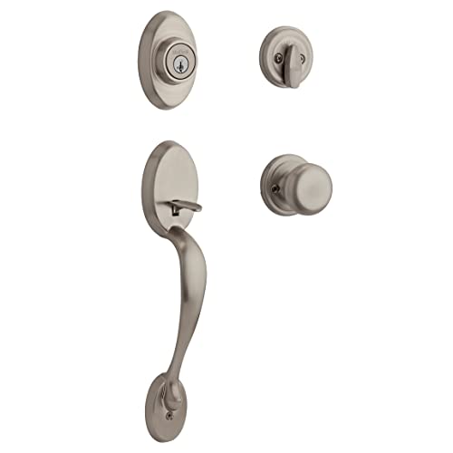 Kwikset Chelsea Single Cylinder Handleset w/Juno Knob featuring SmartKey in Satin Nickel - 98001-369