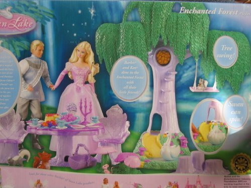 Barbie Swan Lake ENCHANTED FOREST Playset w 6 Animal Friends, Swing & MORE! (2003)