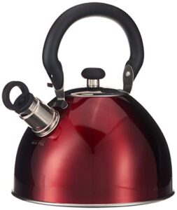 mr. coffee morbern 1.8 quart stainless steel whistling tea kettle, red