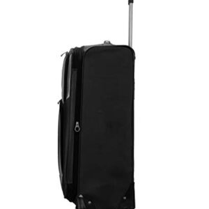 Rockland Impact Softside Spinner Wheel Luggage Set, Black, 4-Piece (18/22/26/30)