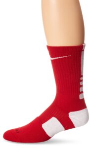 the nike elite basketball crew socks varsity red/white size large