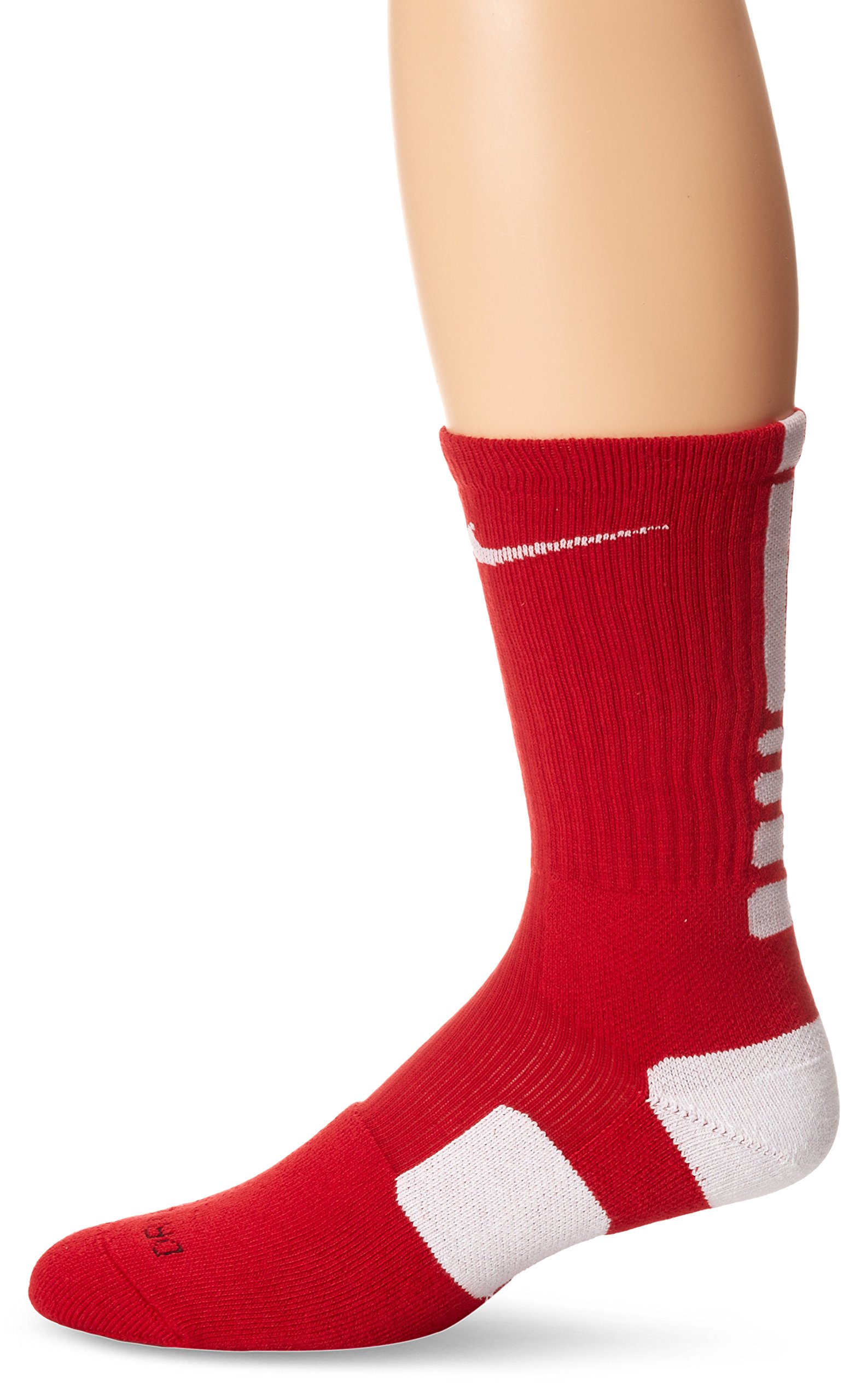 The Nike Elite Basketball Crew Socks Varsity Red/White Size Large