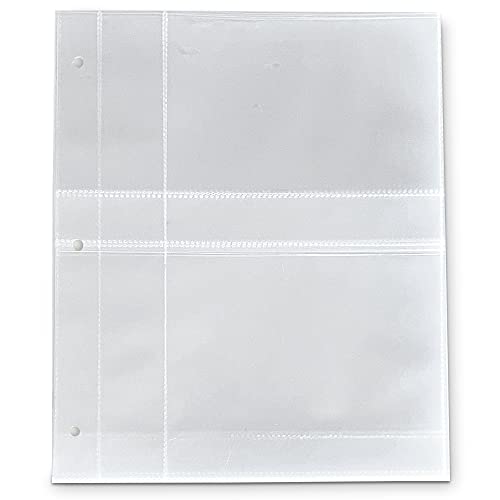 Recipe Card Protector Pages, 15 4" x 6" Clear Plastic Protectors Pages w/ 3 Punched Holes for Recipe Binder, Recipe Sleeves for 3-Ring Binders by Meadowsweet Kitchens