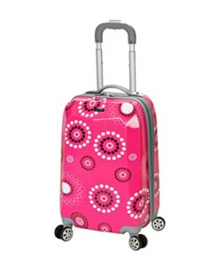 rockland vision hardside spinner wheel luggage, pink pearl, carry-on 20-inch