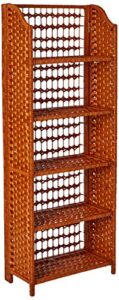 oriental furniture 53" natural fiber shelving unit - honey