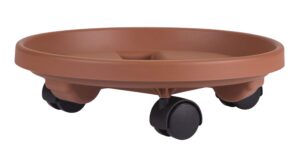 bloem fiskars 95122c 12-inch round plant caddy, color terracotta