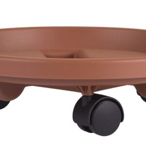 Bloem Fiskars 95122C 12-Inch Round Plant Caddy, Color Terracotta