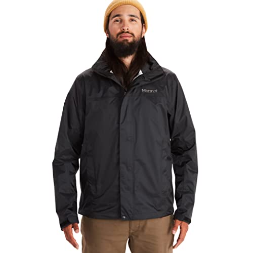 MARMOT Men's Precip Lightweight Waterproof Rain Jacket, Black, Medium