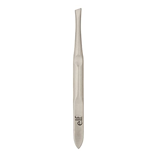 e.l.f., Slant Tweezer, Professional Quality Stainless Steel, Provides a Strong Grip, Removes Hairs Accurately, Shapes, Defines, Easy To Use, Ergonomically-Designed