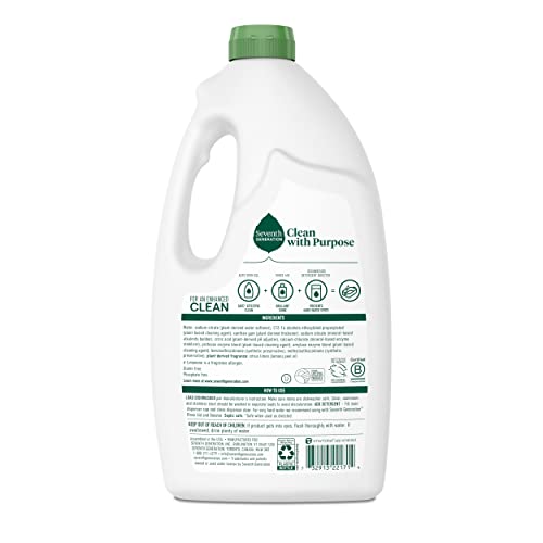 Seventh Generation Dishwasher Detergent Liquid Gel, Powers Away Stuck-On Food, Lemon Scent, 42 Oz