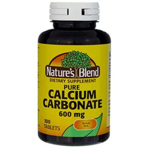 nature's blend pure calcium carbonate 600 mg 100 tabs (1684)