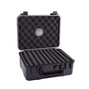 Xikar Cigar Travel Carrying Case, Holds 40 Cigars, Includes Humidifier, Watertight, Crushproof, Model 250Xi, Black