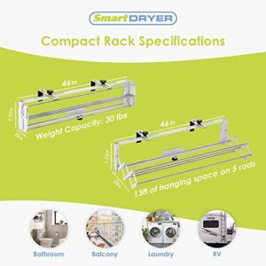 The Original Smartdryer RV Ladder Clothes Drying Rack, Outdoor Clothes Drying Rack, Wall Mounted Drying Racks for Laundry - Compact Version - 31 Inch