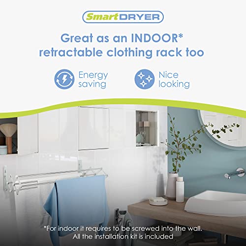 The Original Smartdryer RV Ladder Clothes Drying Rack, Outdoor Clothes Drying Rack, Wall Mounted Drying Racks for Laundry - Compact Version - 31 Inch