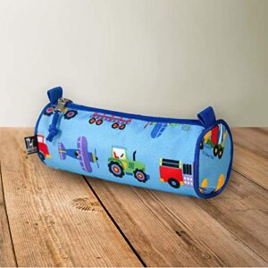 Wildkin Kids Zippered Pencil Case for Boys and Girls, Perfect for Packing School Supplies and Travel,600-Denier Polyester Pencil Cases Measures 8x3x3 Inches (Trains Planes & Trucks)