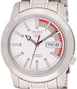 SEIKO Men's SNKK25 5 Stainless Steel White Dial Watch