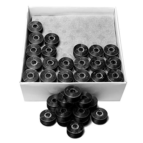 144 Black & White Pre-Wound Bobbins for Brother Embroidery Machines Compatible with PE-700, PE700II, PE-750D, PE-770, PE-780D, Innovis 1000, Innovis 1200, Innovis 1250D and New Babylock Ellure, Emore