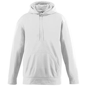 augusta sportswear unisex-adult wicking fleece hooded sweatshirt, white, large