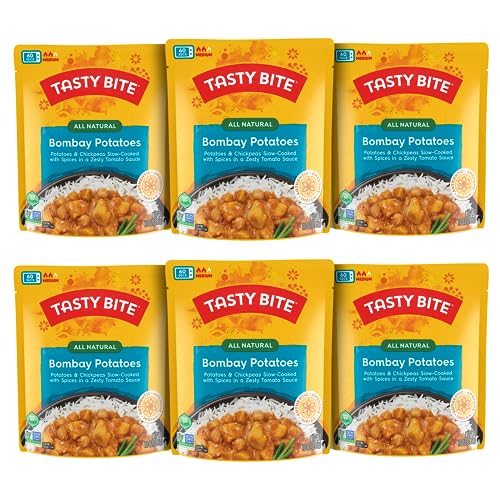 Tasty Bite Indian Bombay Potatoes, Microwaveable Ready to Eat Entrée, 10 Ounce (Pack of 6)