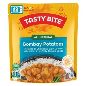 Tasty Bite Indian Bombay Potatoes, Microwaveable Ready to Eat Entrée, 10 Ounce (Pack of 6)