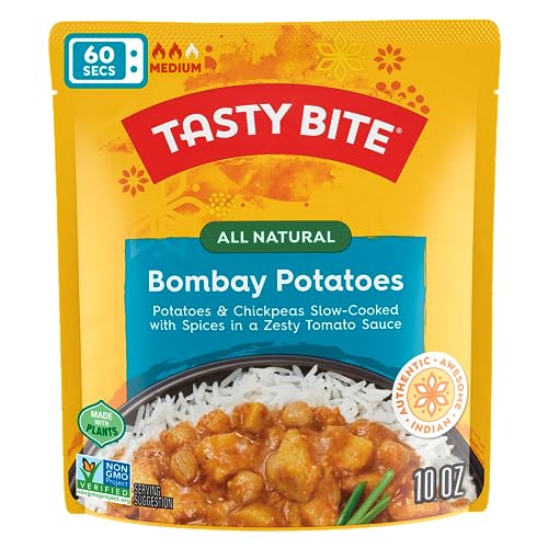 Tasty Bite Indian Bombay Potatoes, Microwaveable Ready to Eat Entrée, 10 Ounce (Pack of 6)