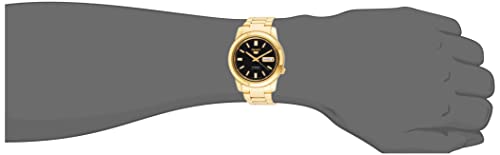 SEIKO Men's SNKK22 Gold Plated Stainless Steel Analog with Black Dial Watch