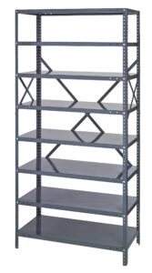 quantum storage 75-1842-8 8-shelf ironman 22 guage steel open shelving storage unit, 42" w x 18" d x 75" h, powder coated steel