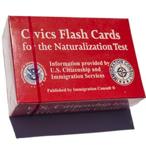 us citizenship test civics flash cards for the naturalization exam with all official 128 uscis questions and answers. illustrated pocket box set flashcards to help study for the american civics