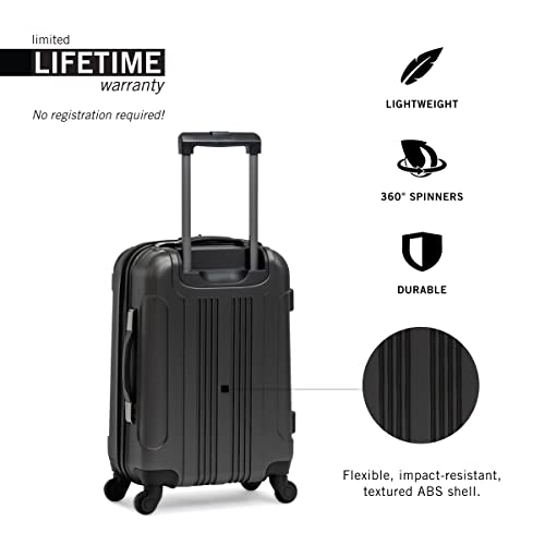 Kenneth Cole Reaction Out Of Bounds 24" Hardside 4-Wheel Spinner Lightweight Checked Luggage, Charcoal